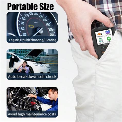 1PC V619 OBD2 Scanner Car Diagnostic Tool Check Engine System Battery Tester Multi Language Code