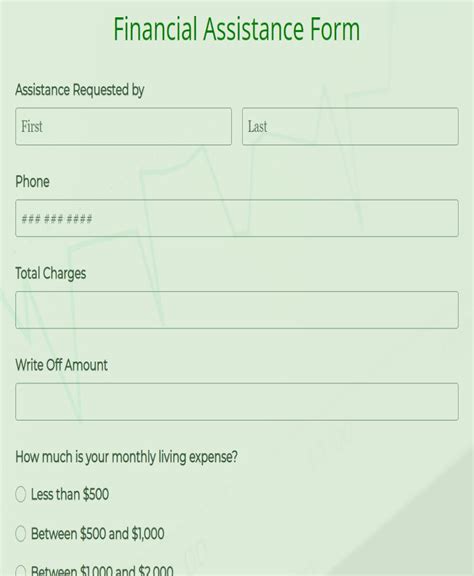 Financial Assistance Form Template Free 123formbuilder