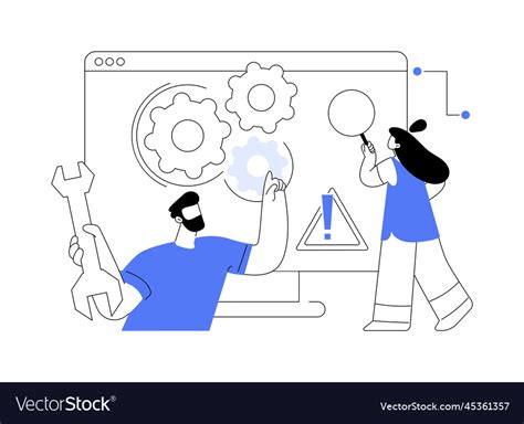 Computer Troubleshooting Abstract Concept Vector Image