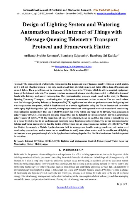 Pdf Design Of Lighting System And Watering Automation Based Internet Of Things With Message