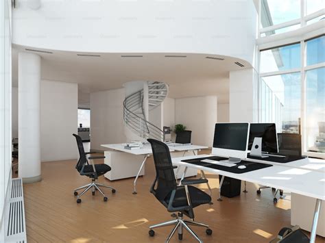 현대적인 사무실 인테리어 3d 렌더링 디자인 개념 사진 Unsplash의 실내 이미지