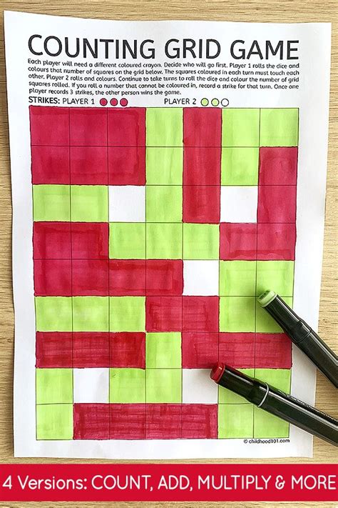 Number Facts Grid Game Count Add Subtract Multiply Or Divide
