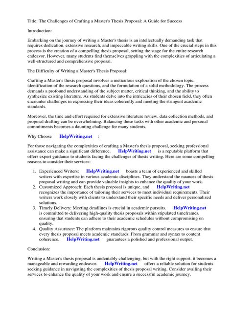 Masters Thesis Proposal Example Download Free Pdf Thesis Cognition