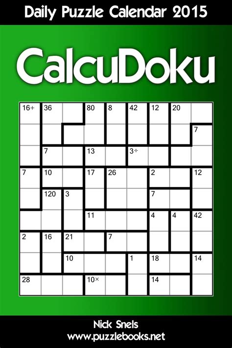 Daily Calcudoku Puzzle Calendar 2015