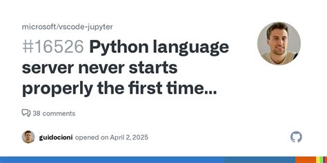 Python Language Server Never Starts Properly The First Time The Notebook Is Opened · Issue