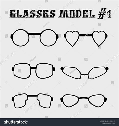 Glasses Models Unique Cool Stock Vector Royalty Free 2205761119