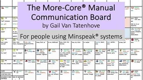 More Core© Manual Communication Board For Unity®84 Sequenced Tpt