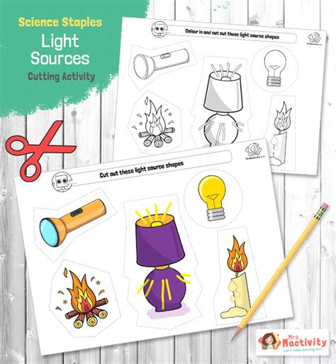 Light Sources Cutting Skills Activity Light And Dark Ks1