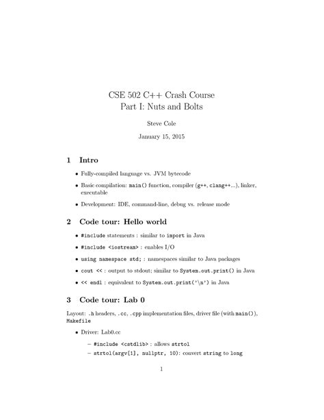 Cse502 2014 2015 Lecture Notes 2 Closest Pair And C Crash Course