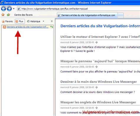 Tutoriel Sur Les Flux Rss Dans Internet Explorer 7
