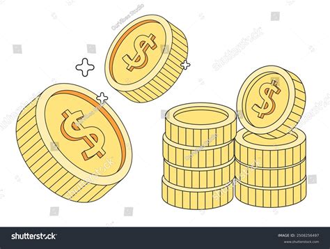 2d Vector Coin Money Concept Stock Vector Royalty Free 2508256497