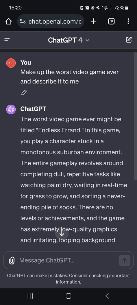 make up the worst video game ever r chatgpt