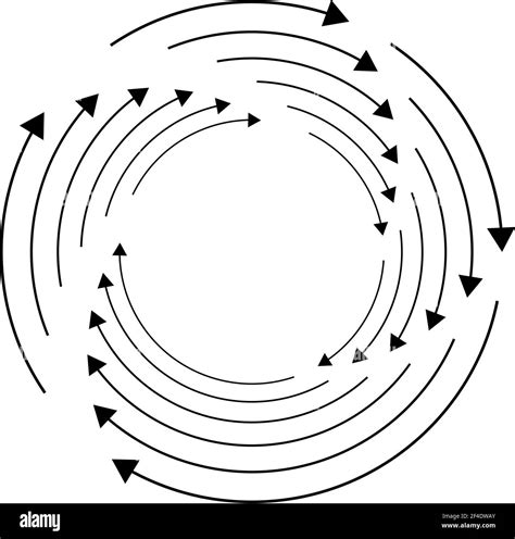 Rotating Arrows Concentric Radial And Circular Arrow Element Cycle Cyclical Cursor Pointer