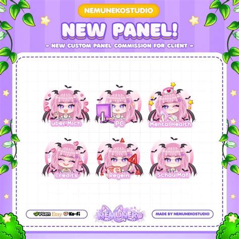 Custom Cute Stream Overlay Package Twitch Overlay Commissions Custom Stream Package Etsy