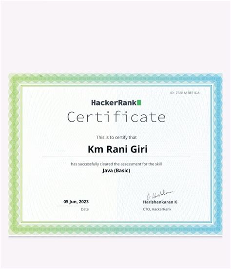 Km Rani Giri On Linkedin Hackerrankjava Basic Certificate