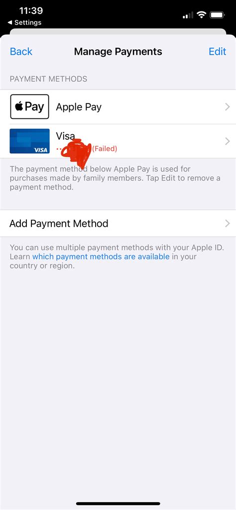 Payment Card Keeps Failing Despite The De Apple Community