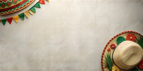 Premium Photo Festive Mexican Background With Traditional Sombreros