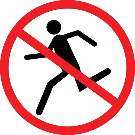 No Running Do Not Run Icon Restriction Sign Vector Art At Vecteezy