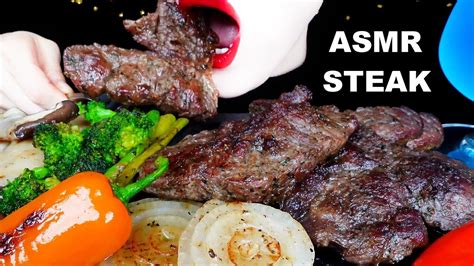 ASMR STEAK MUKBANG 스테이크 먹방 아스파라거스 새송이버섯 파프리카 브로콜리 Nunsaegi ASMR 눈새기