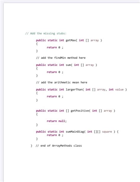 Solved Tutorial 9 Static Array Methods Write A Series Of