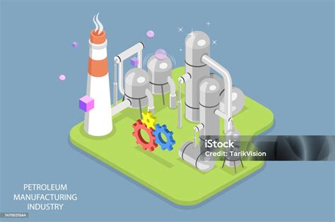 석유 제조 산업의 3d 아이소메트릭 플랫 벡터 개념적 그림 3차원 형태에 대한 스톡 벡터 아트 및 기타 이미지 3차원 형태 가솔린 개념 Istock