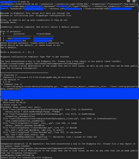 Connecting Cloud Sql To Bigquery Error Method Not Found Stack Overflow