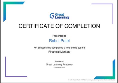 Rahul Patel On Linkedin Greatlearning Financialmarkets Finance