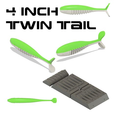 stl file mold twin tail 4 inch stl step file for cnc and 3d print 📁
