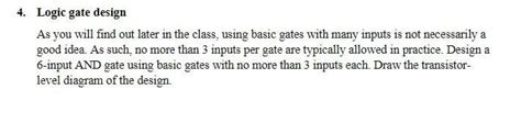 Solved Logic Gate Design As You Will Find Out Later In Chegg Com