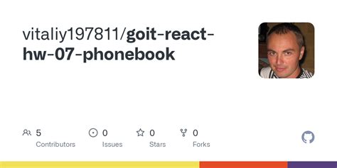 GitHub Vitaliy Goit React Hw Phonebook