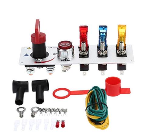 DC V Flip Up Ignition Switch Panel Car Engine Start Push Button LED Toggle For For Racing Sport