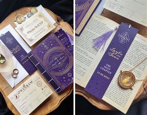 Wizard Spell Book Wedding Invitation Set Magical Mystical Etsy