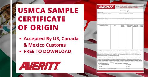 Download A Free Usmca Certificate Of Origin Document Averitt