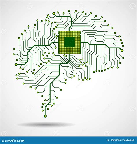 Abstract Technological Brain Cpu Stock Vector Illustration Of