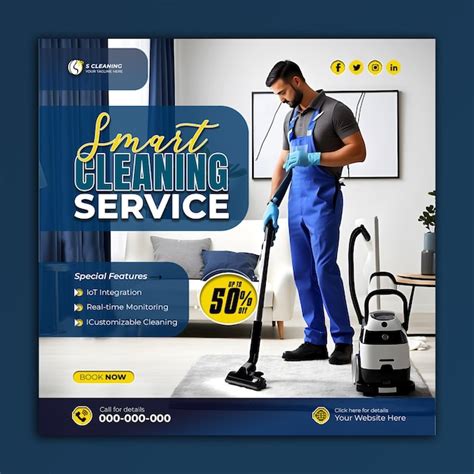 Smart Cleaning Service Social Media Post Banner Template Ai Generated