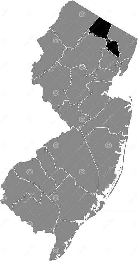Location Map Of The Passaic County Of New Jersey Usa Stock Vector