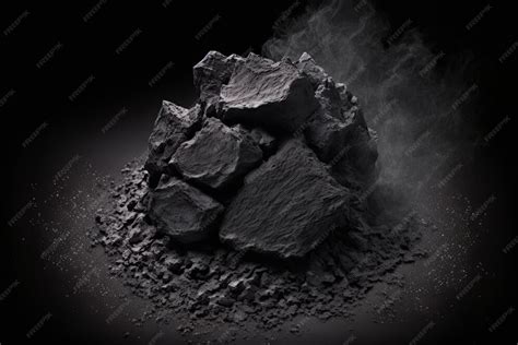 Premium Ai Image Raw Coal On A Black Backdrop A Conceptual Image For