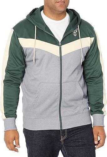 Ultra Game Nba Official Men‚Äôs Contrast Back Cut Full Zip Hoodie
