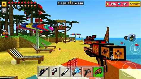 Pixel Gun 3D Android IOS Gameplay Paradise Resort YouTube