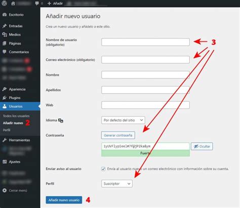 Cómo crear un usuario en WordPress Juan M Alonso