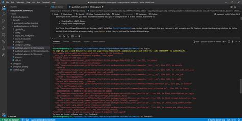 az login fails from vscode terminal inside of an azure machine learning remote compute instance