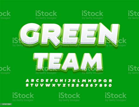 벡터 크리에이티브 사인 그린 팀 현대 알파벳 문자 및 숫자 세트 개념에 대한 스톡 벡터 아트 및 기타 이미지 개념 그래픽 프린트 녹색 Istock