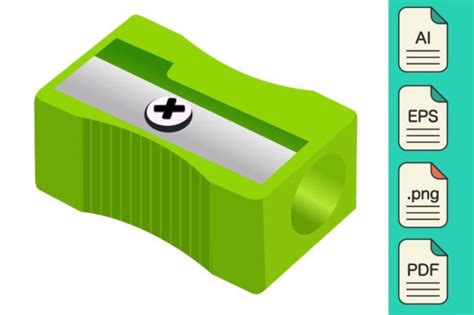 Pencil Sharpener Vector Icon Cartoon Graphic By Blue Hat Graphics · Creative Fabrica