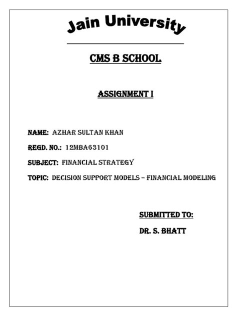 Fs Assignment 1 Download Free Pdf Financial Modeling Financial