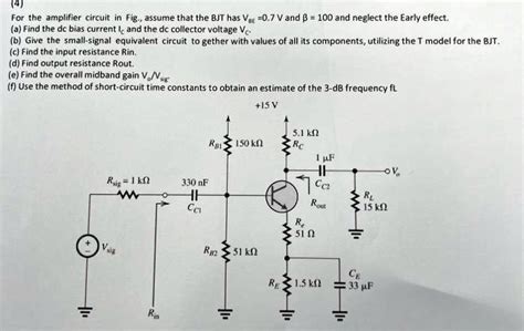 solved texts 4 for the amplifier circuit in fig assume that the