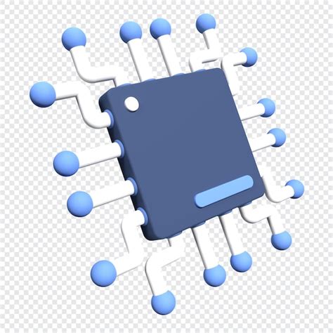 Premium Psd 3d Render Of Microchip Or Semiconductor Chip 3d Icon Processor Chip Cpu Central