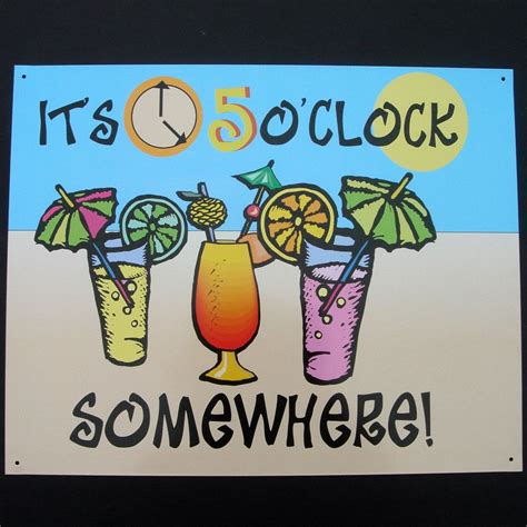 Its 5oclock Somewhere Retro Sign Sign Art Wall Signs