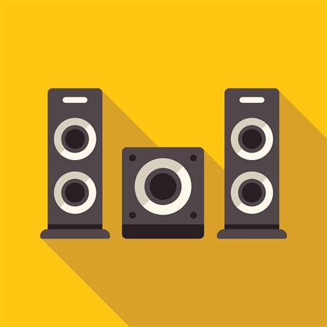 premium vector home cinema sound system casting long shadow on yellow background