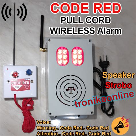 CODE RED PULL CORD ALARM Fire Smoke Flame Evacuation VOICE WIRELESS Tronikaonline