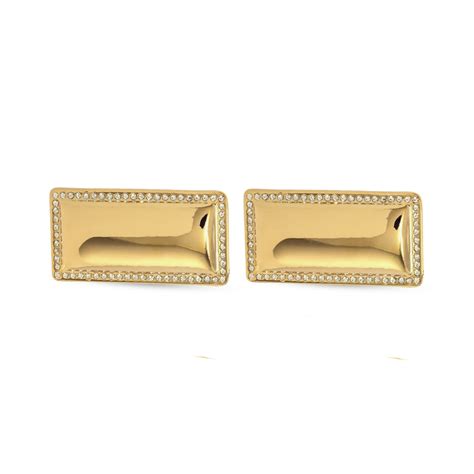 Gold Monet Crystal Rectangular Earrings Eljae